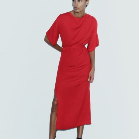 Zara | Dresses | Nwt Zara Long Belted Dress Zw Collection Xs S M L ...